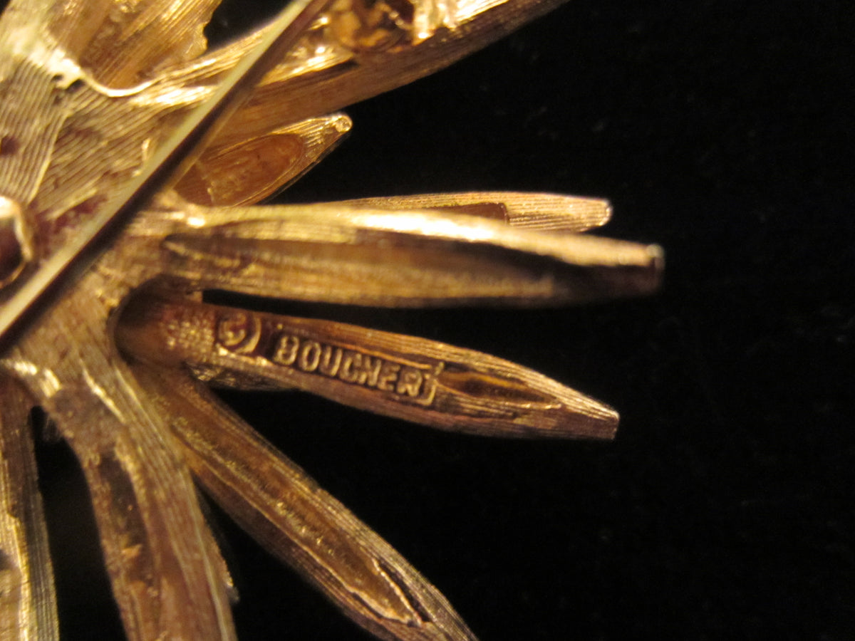 Gold Tone Starburst Pin Brooch Signed Boucher – Totale Estate Sales